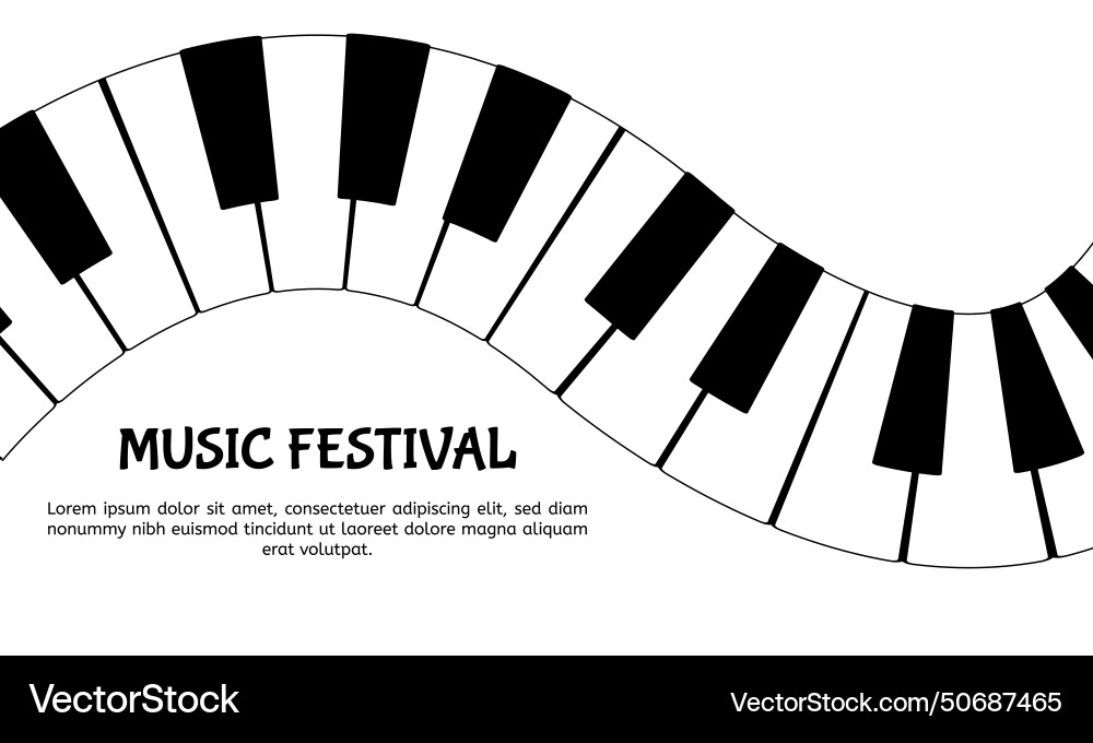 Curvy piano keyboard black and white Royalty Free Vector
