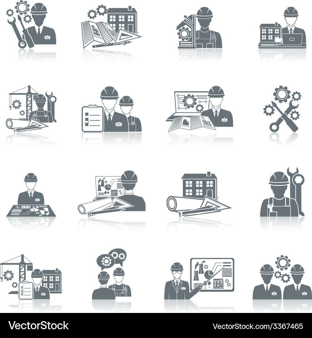 Engineer icon black Royalty Free Vector Image - VectorStock