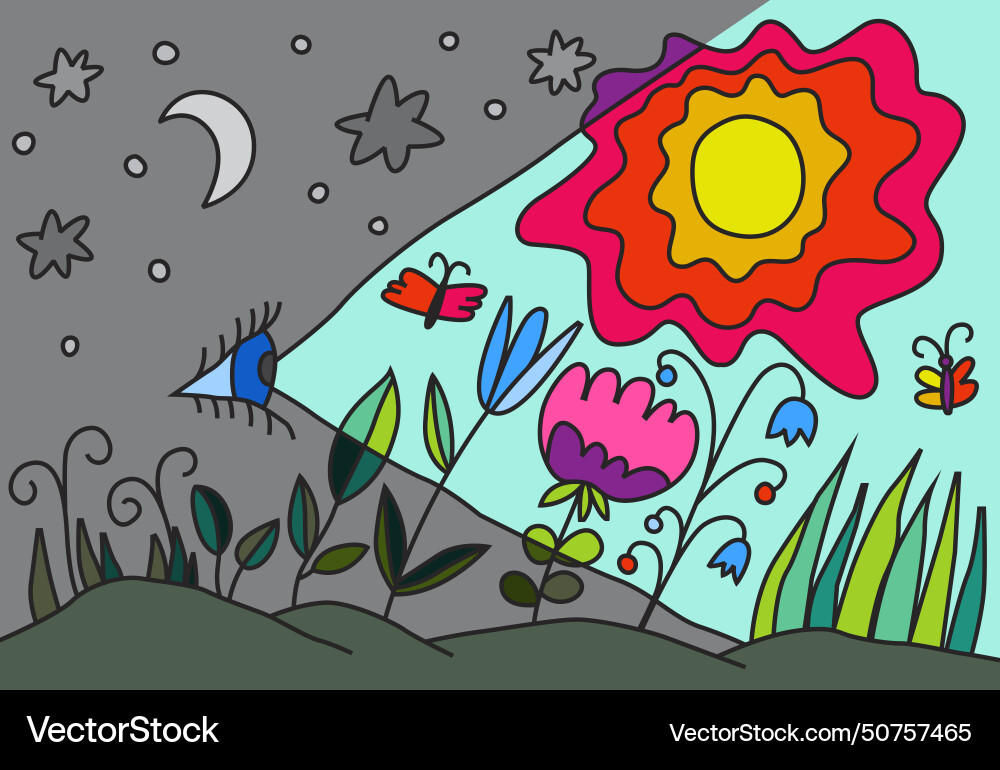 Looking for the bright side in any situation Vector Image