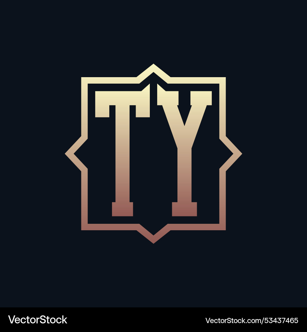 Luxury initial ty monogram logo design elegant Vector Image