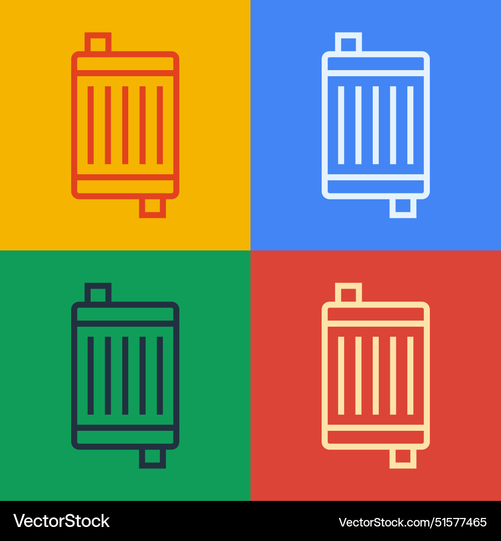 Pop art line car radiator cooling system icon Vector Image