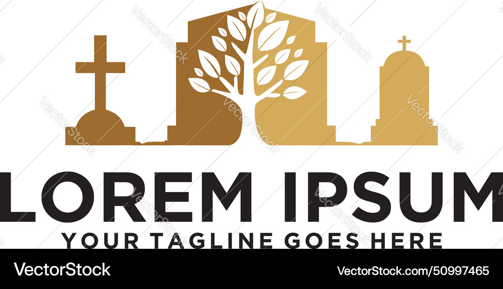 Private cemetery logo idea Royalty Free Vector Image