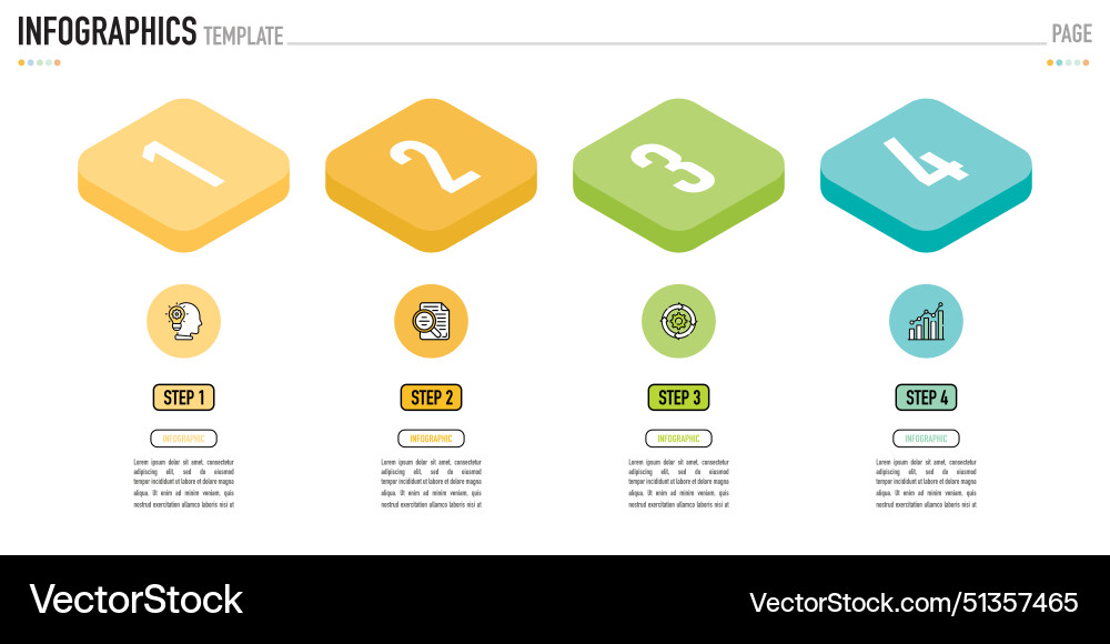 Rectangular isometric infographic for business Vector Image