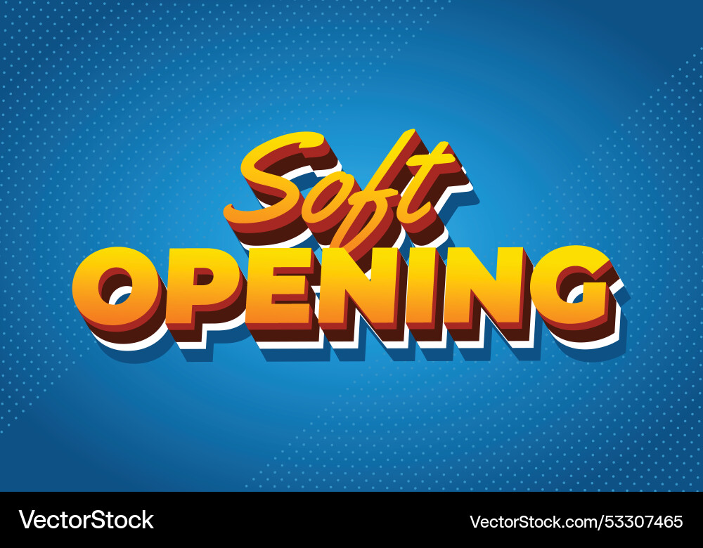 Soft opening text effect for digital ads with 3d Vector Image
