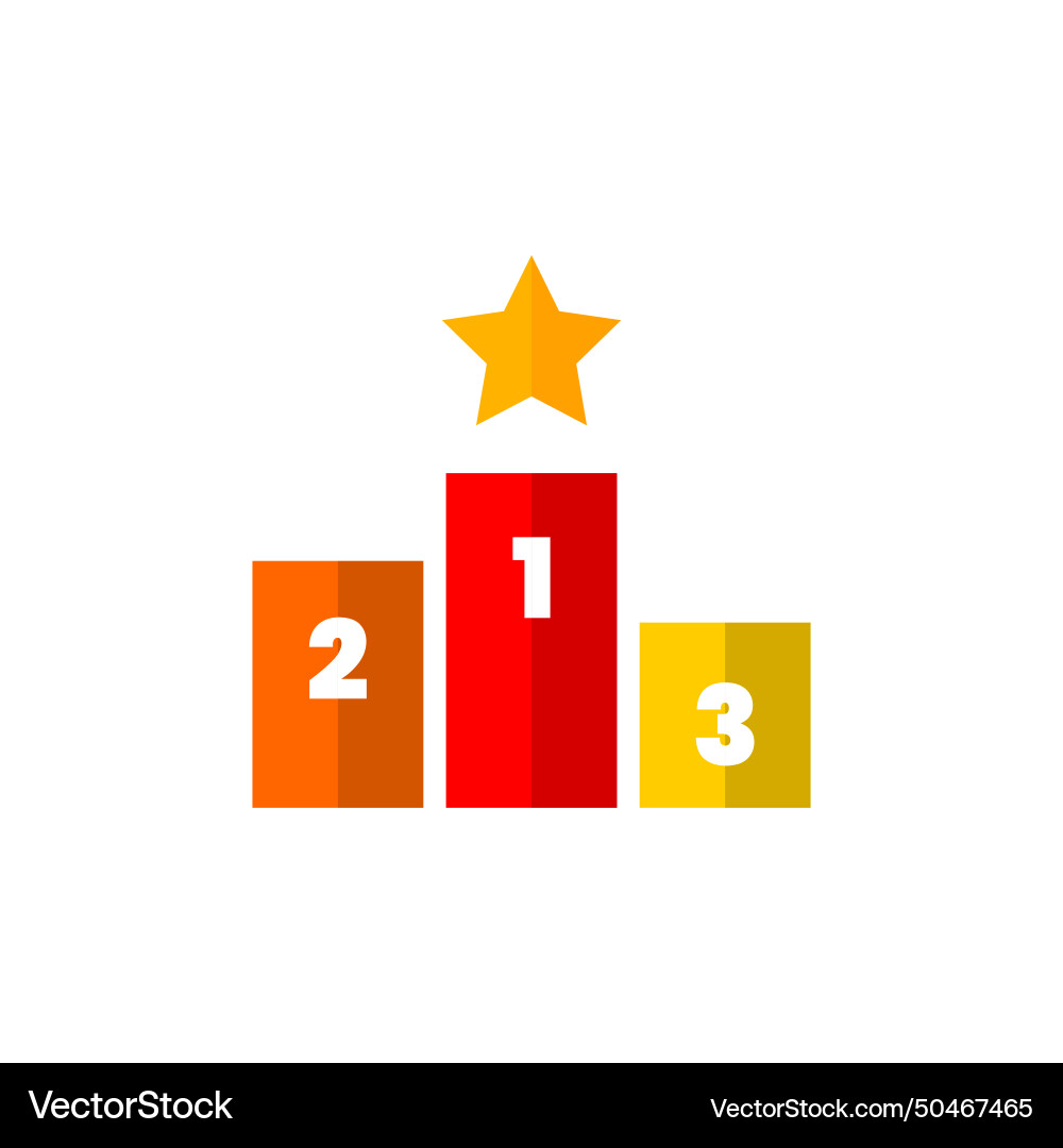 Winner ceremony icon flat design Royalty Free Vector Image