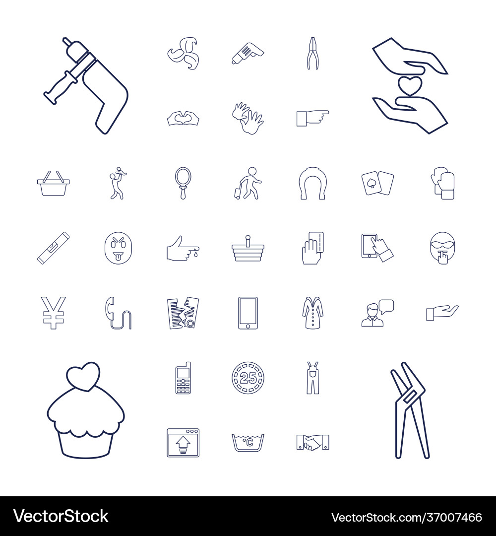 37 hand icons Royalty Free Vector Image - VectorStock