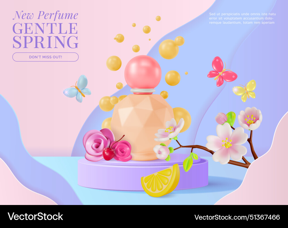 Perfume Vector Perfumer Girl Near Shelves With Perfumes. Young Woman
