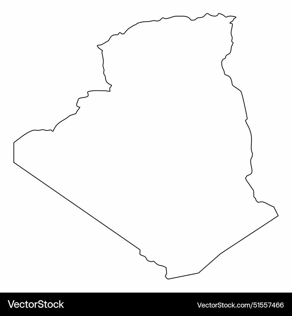 Algeria outline map Royalty Free Vector Image - VectorStock