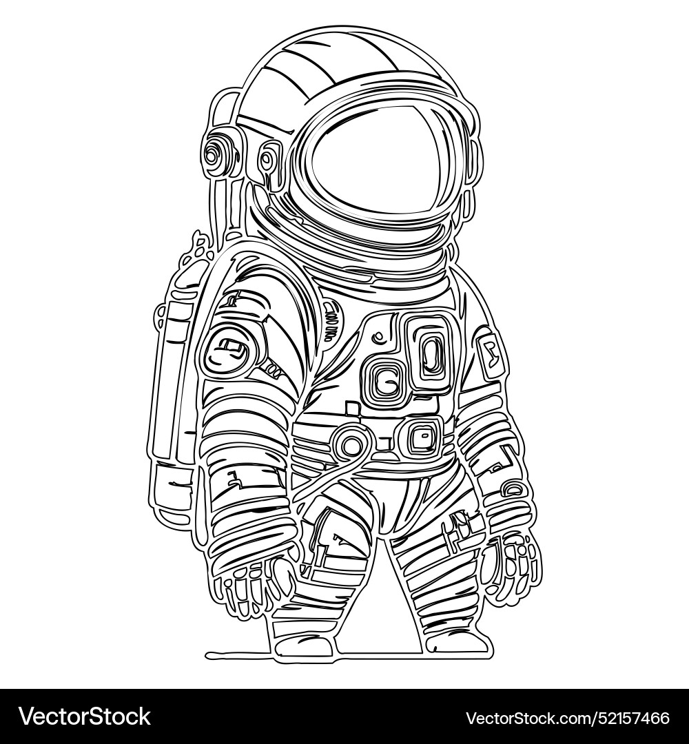 Astronaut outline sketch Royalty Free Vector Image