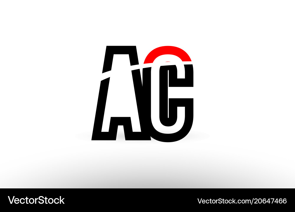 Black white alphabet letter ac a c logo icon Vector Image