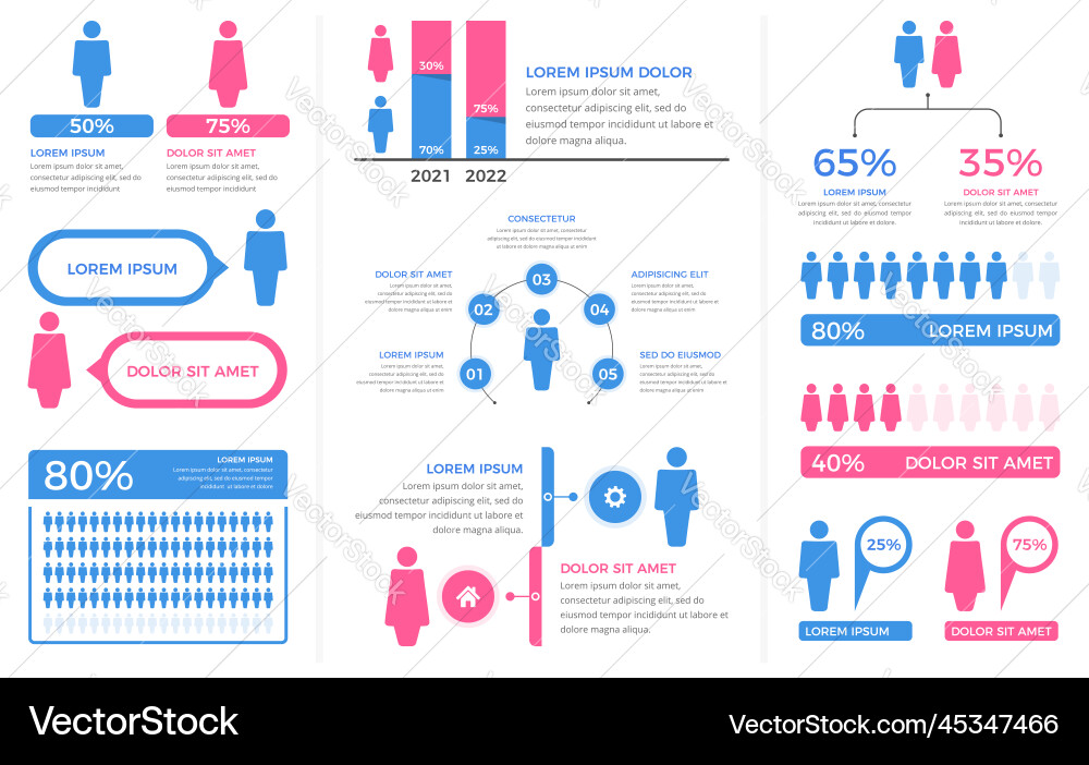 Demography - people infographics Royalty Free Vector Image