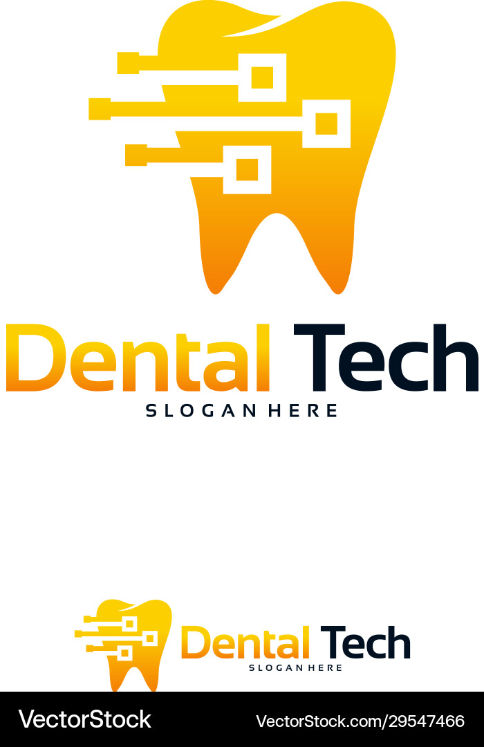 Dental technology logo designs concept Royalty Free Vector