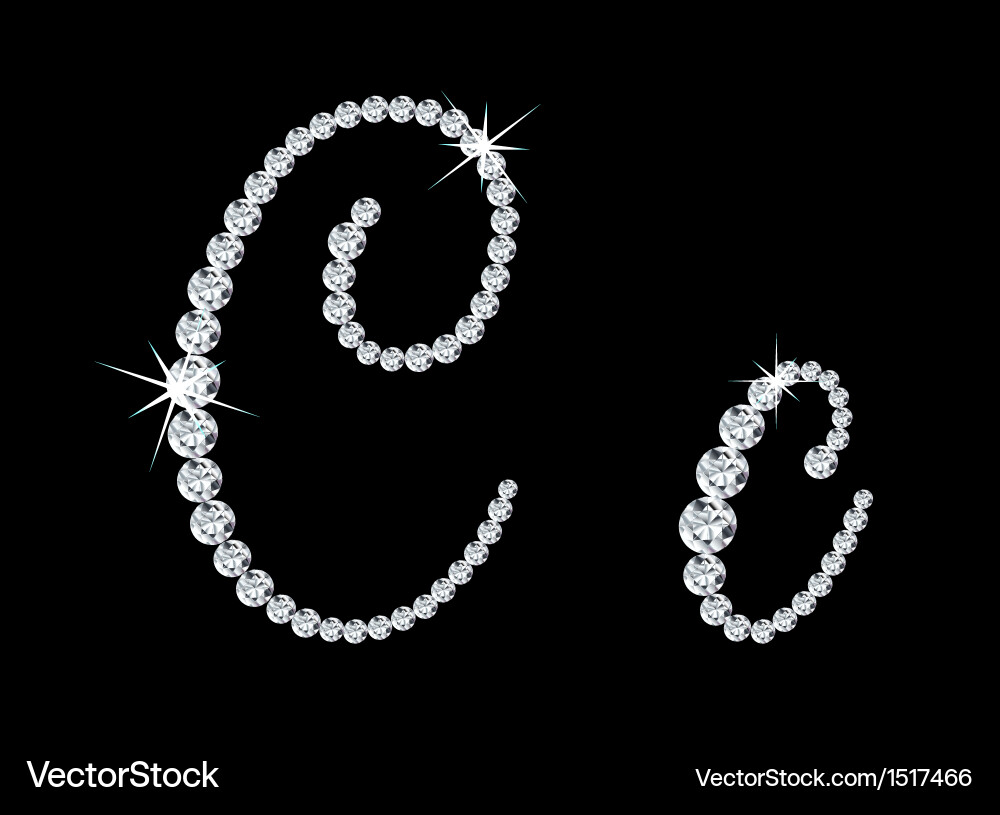 Diamond alphabetic letters of c Royalty Free Vector Image