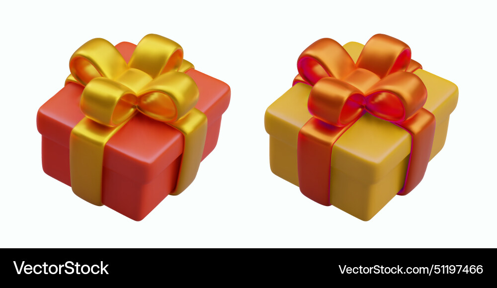 Different presents in red and orange colors Vector Image