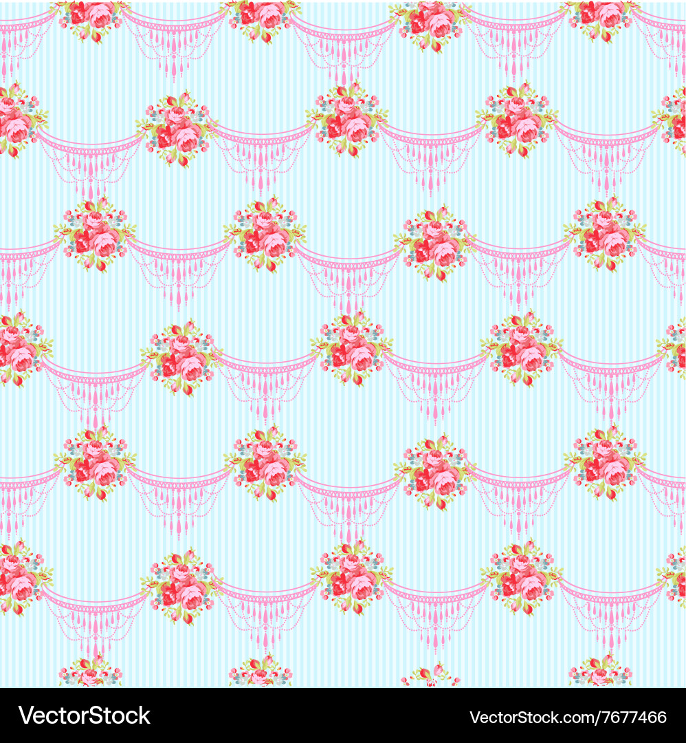 Floral pattern with garden pink roses Royalty Free Vector