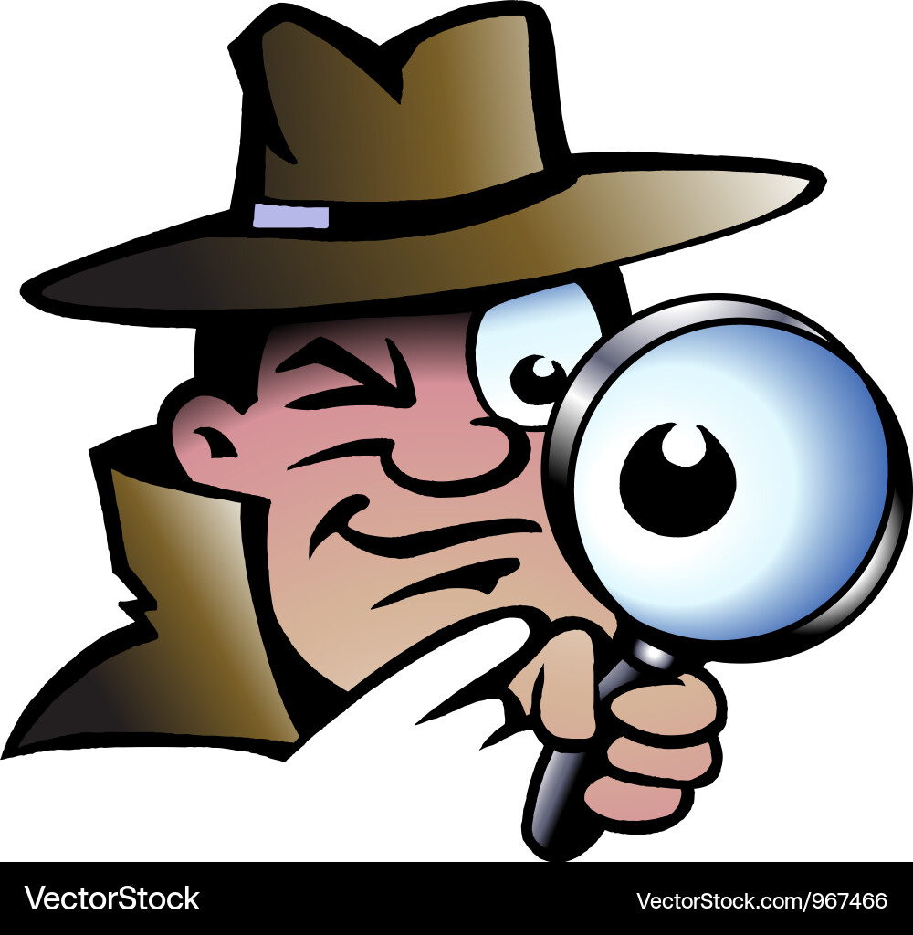 Hand-drawn of an inspector detective Royalty Free Vector
