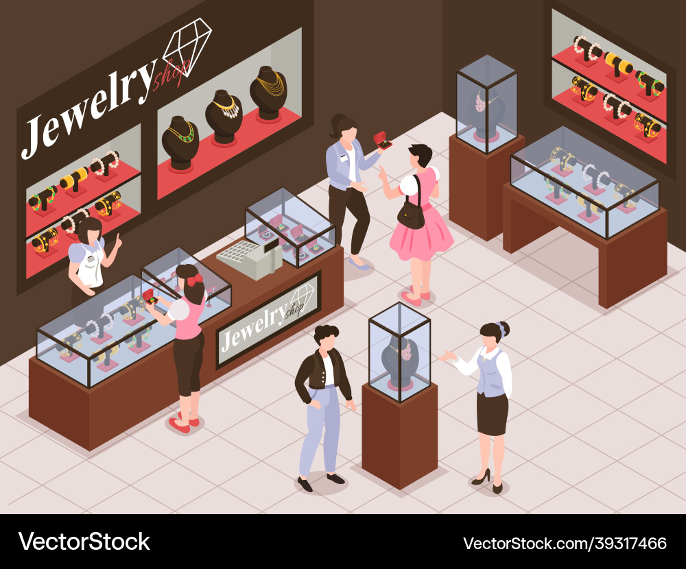 Jewelry shop Royalty Free Vector Image - VectorStock