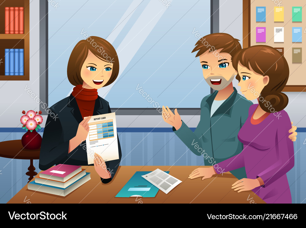 Parents teacher meeting Royalty Free Vector Image