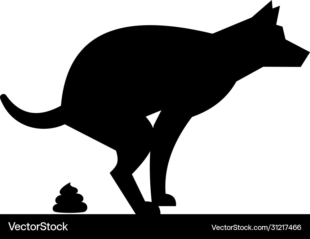 Poop dog silhouette Royalty Free Vector Image - VectorStock