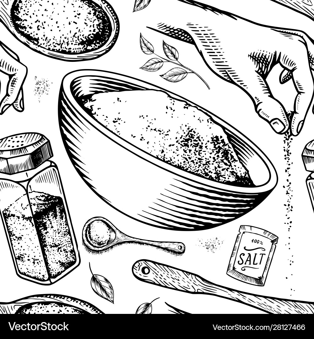 Sea salt seamless pattern glass bottles Royalty Free Vector