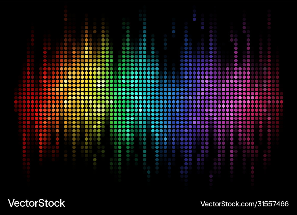 Sound wave display dots Royalty Free Vector Image