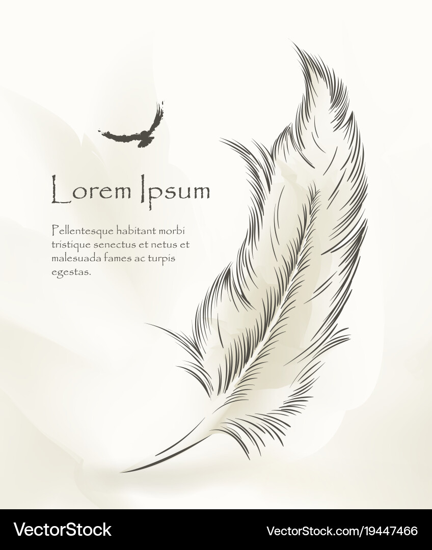 Writing feather paint with flying birds Royalty Free Vector