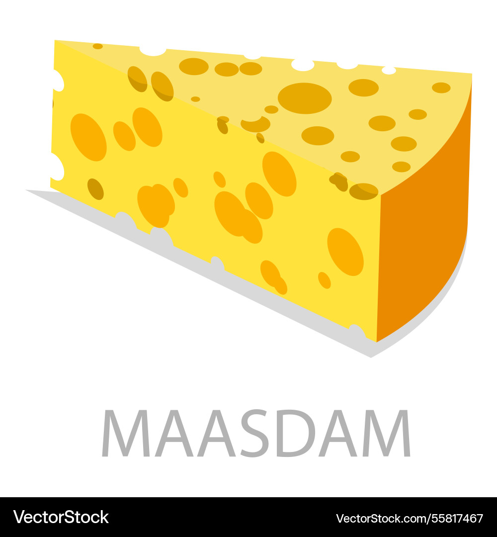 3d isometric flat set of different cheese Vector Image