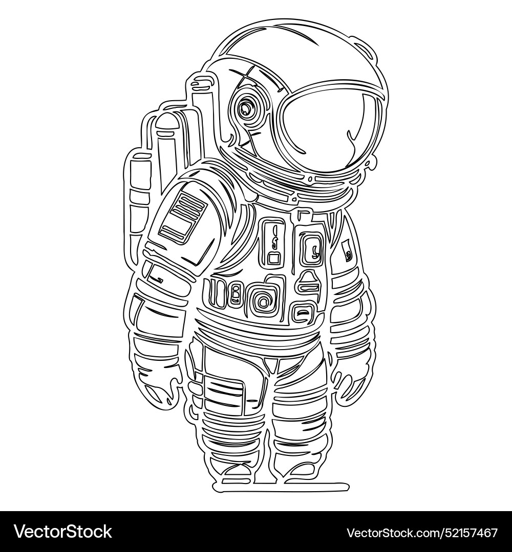 Astronaut outline sketch Royalty Free Vector Image