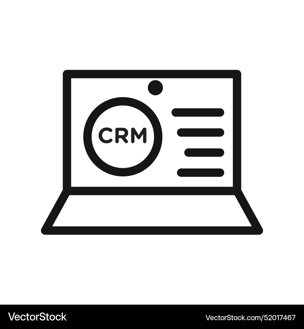 Crm icon black line art Royalty Free Vector Image