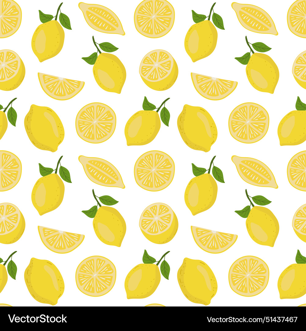 Fresh lemons on transparent background summer Vector Image