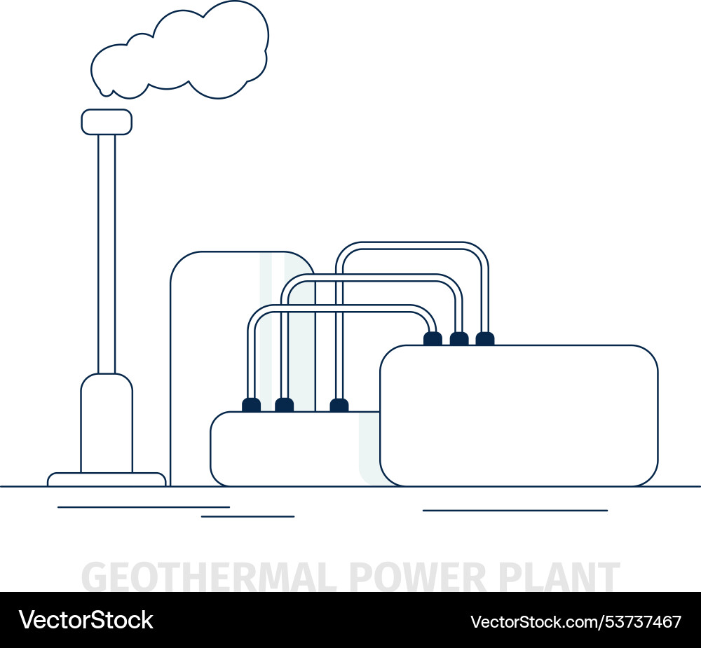 Geothermal power plant renewable energy generator Vector Image