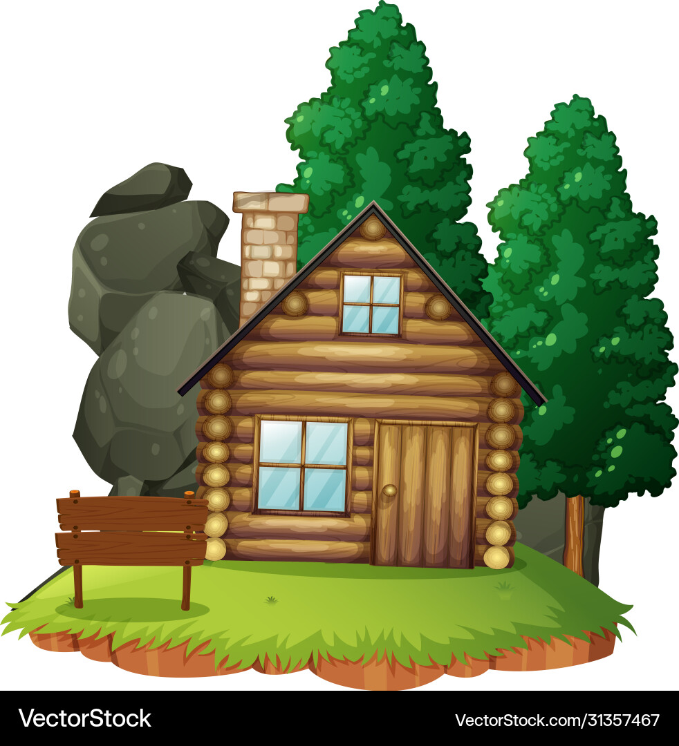 Isolated cabin in wood Royalty Free Vector Image