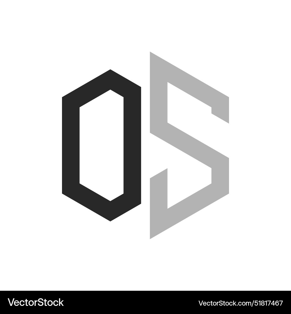 Modern unique hexagon letter os logo design Vector Image