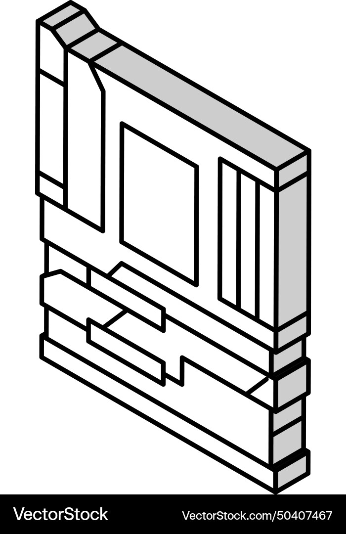 Motherboard gaming pc isometric icon Royalty Free Vector
