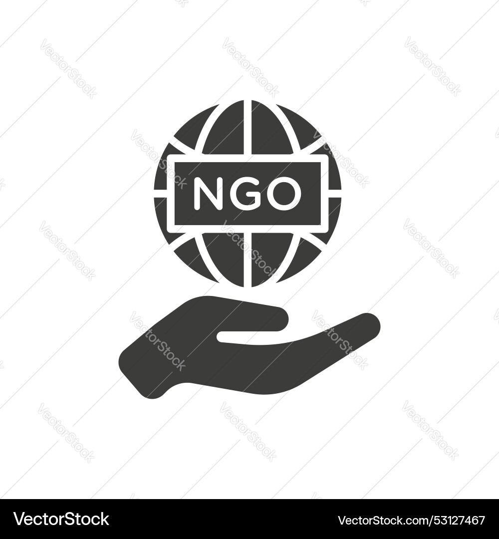 Ngo line icon isolated on white background Vector Image