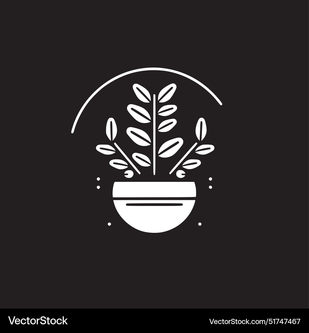 Plants - black and white isolated icon Royalty Free Vector