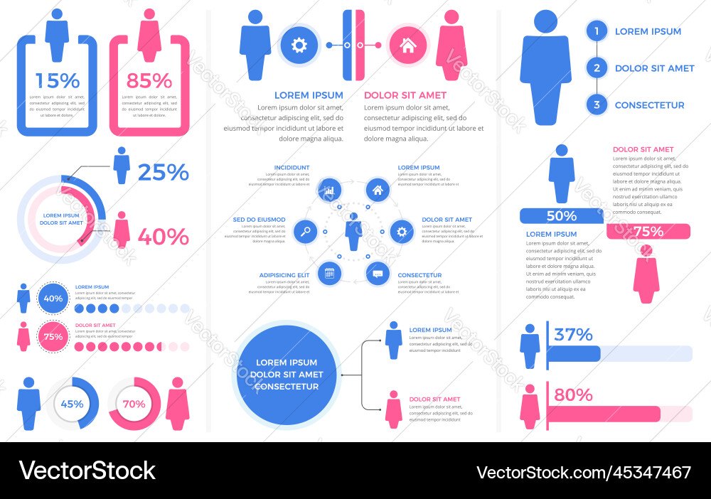 Population & Demographics Infographics Vector Image