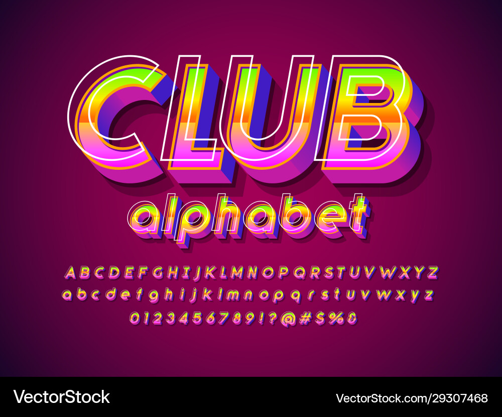 3d bold font Royalty Free Vector Image - VectorStock
