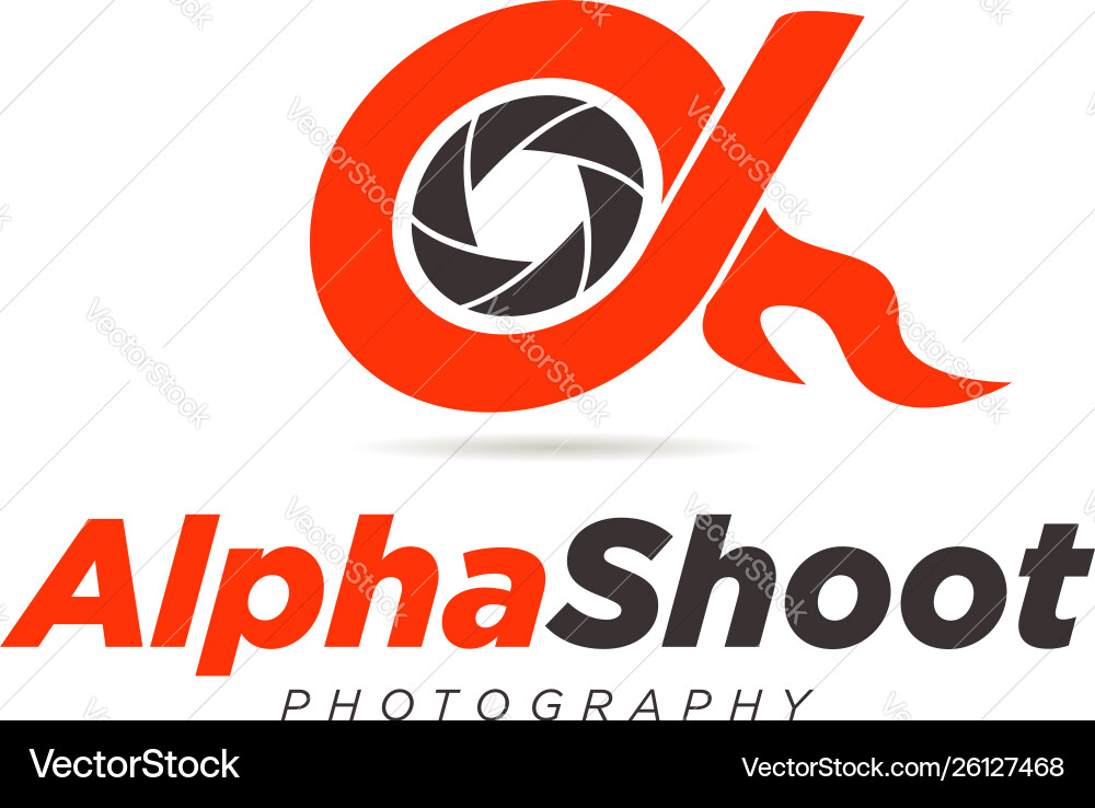 Alpha shoot photography logo symbol icon Vector Image