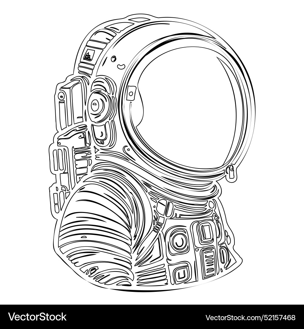 Astronaut outline sketch Royalty Free Vector Image
