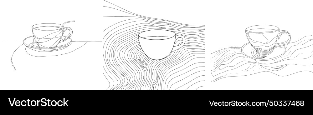Continuous line drawing of cup coffee Royalty Free Vector