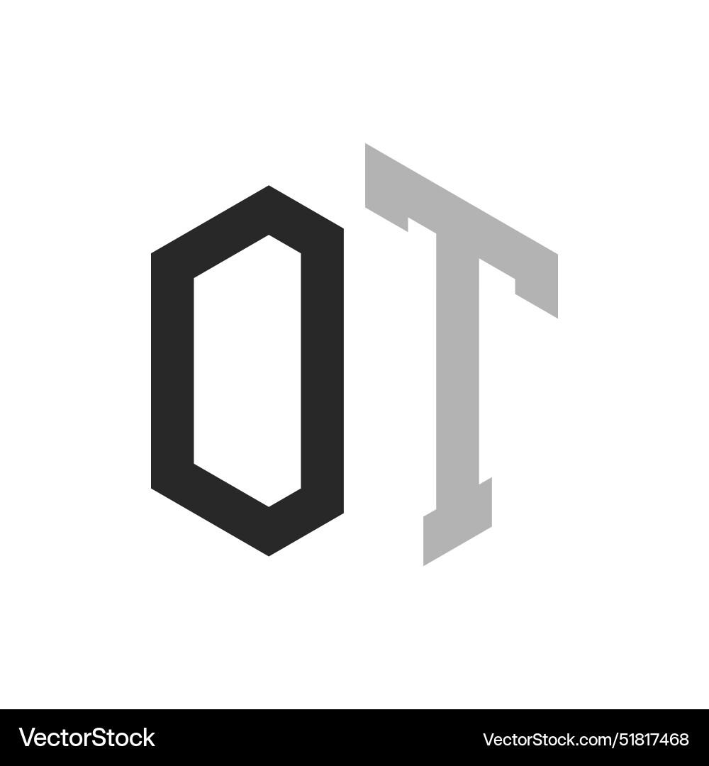 Modern unique hexagon letter ot logo design Vector Image