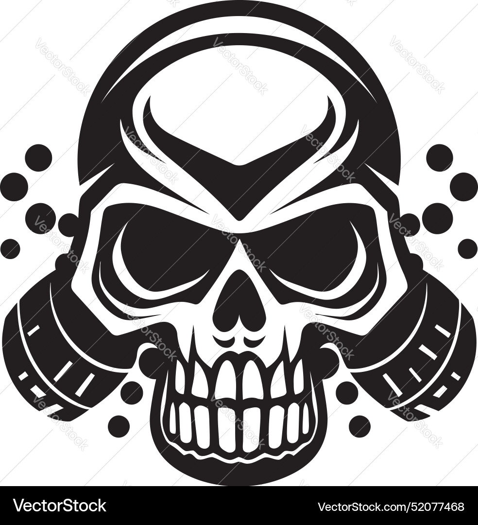 Poisonous profile logo with toxic skull Royalty Free Vector
