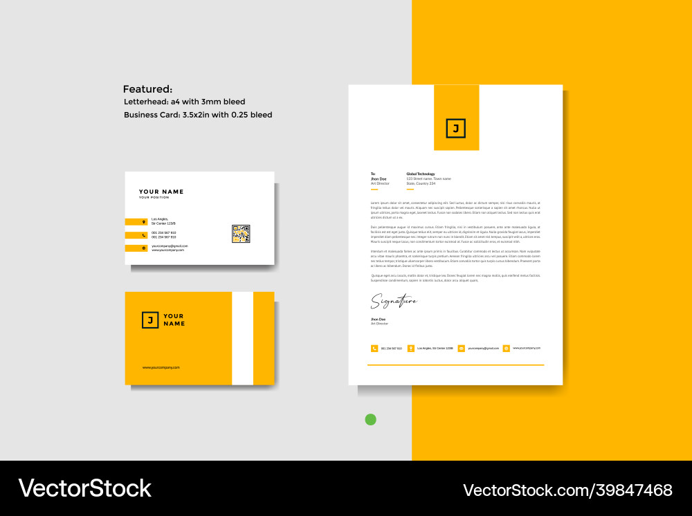 Professional creative letterhead and business Vector Image