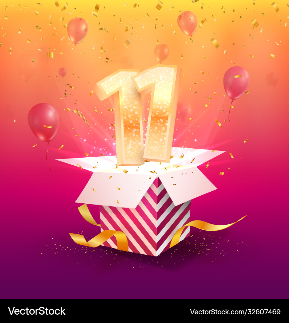 11 years anniversary design element Royalty Free Vector