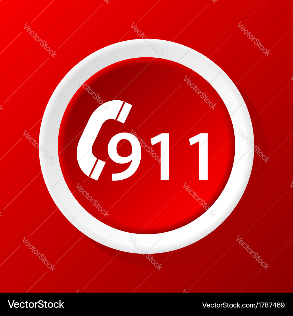 911 Call Button Icon Royalty Free Vector Image