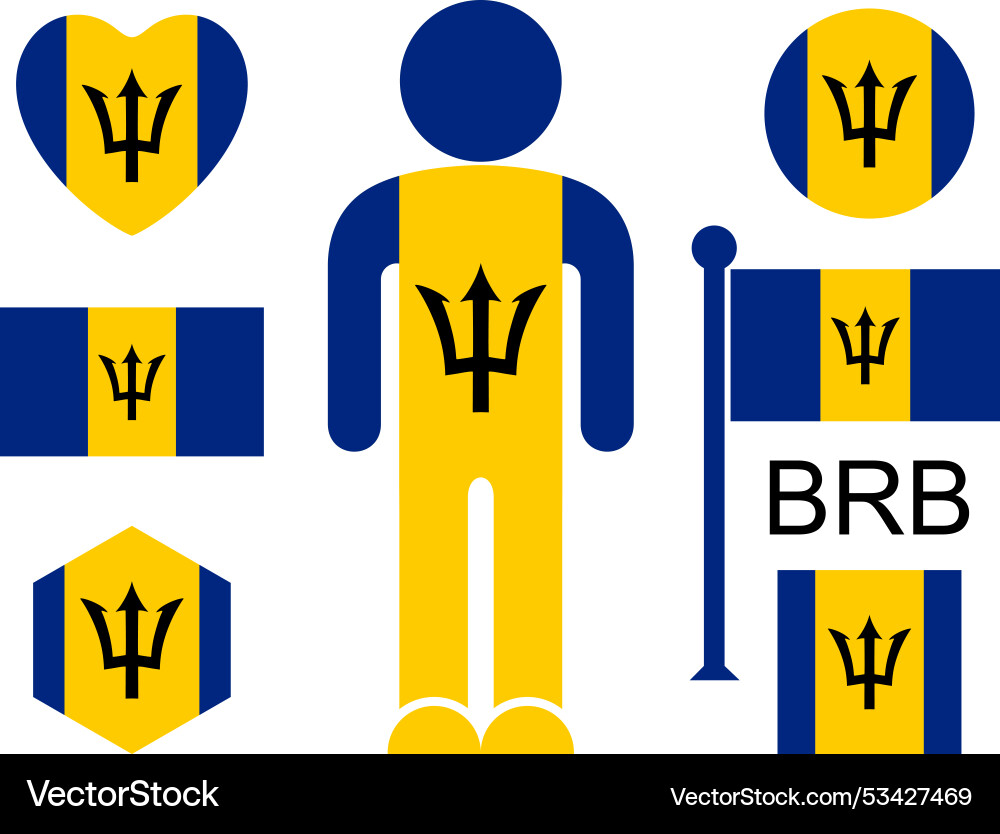 Barbados flag Royalty Free Vector Image - VectorStock