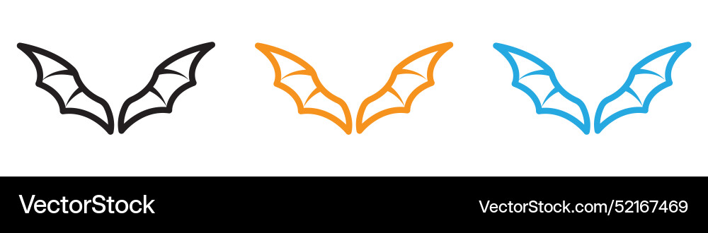 Bat wing icon logo set collection for web app ui Vector Image