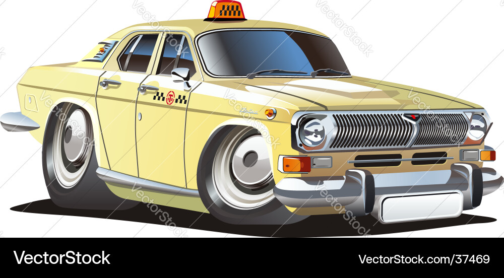 Cartoon taxi Royalty Free Vector Image - VectorStock
