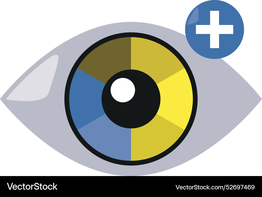 Eye with colour blindness Royalty Free Vector Image